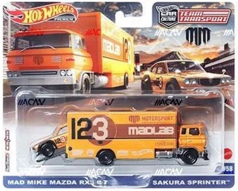 Hot Wheels - #58 Mad Mike Mazda RX3 and Sakura Sprinter