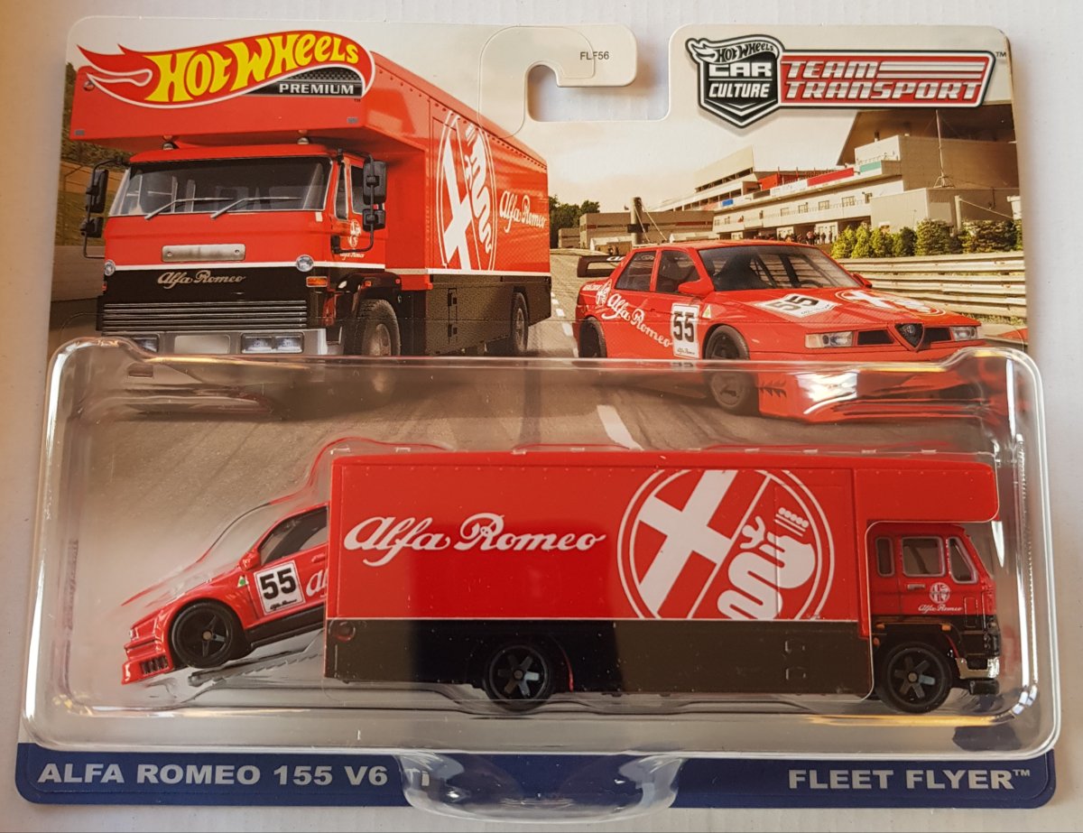 Hot Wheels - #53 Alfa Romeo 155 V6 Ti and Fleet Flyer