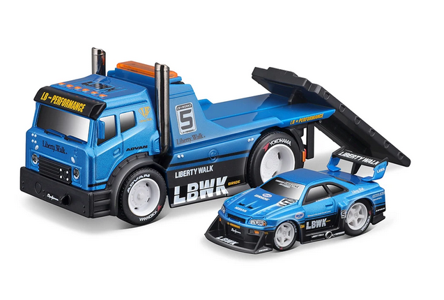 Maisto Design - 1999 Nissan Skyline LBWK & JDM Flatbed